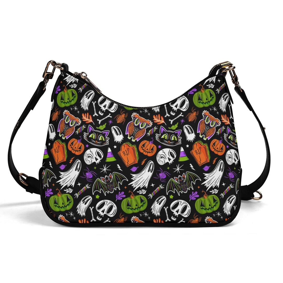 Spooky Cute Kawaii Halloween Green Orange Purple Small Purse Bag ...
