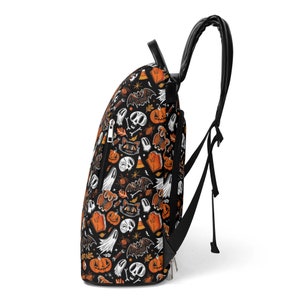 Halloween Skull Black Cat Bat Jack-o-lantern Ghost Travel Backpack Bag ...