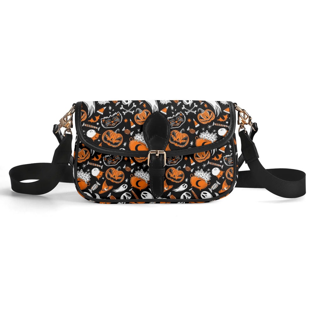 Spooky Cute Witchy Skull Cauldron Black Cat Jack-o-lantern Ghost Purse ...