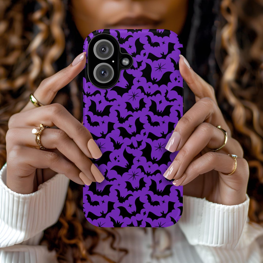 Dark Aesthetic Gothic Bats Phone Case, Spooky Bats Phone Case, Goth ...