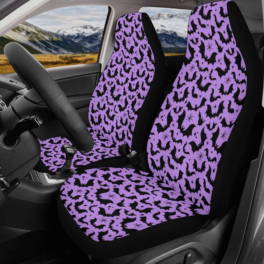 Gothic Halloween Bat Car Seat Covers, Spooky Goth Halloween Auto Decor ...