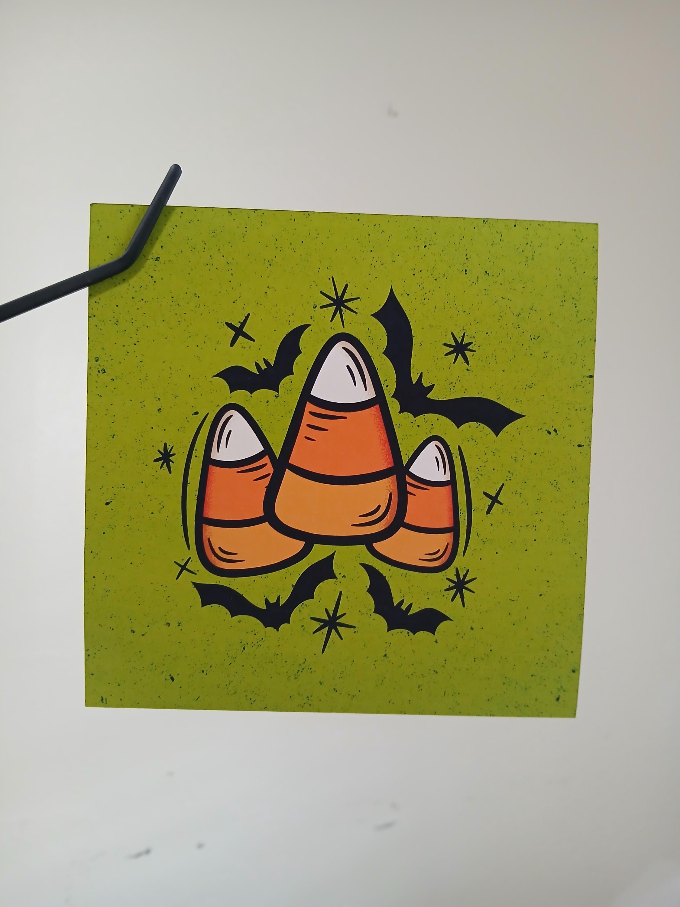 Halloween Spooky Candy Corn and Bats Cute Art Print - Spooky Cute ...