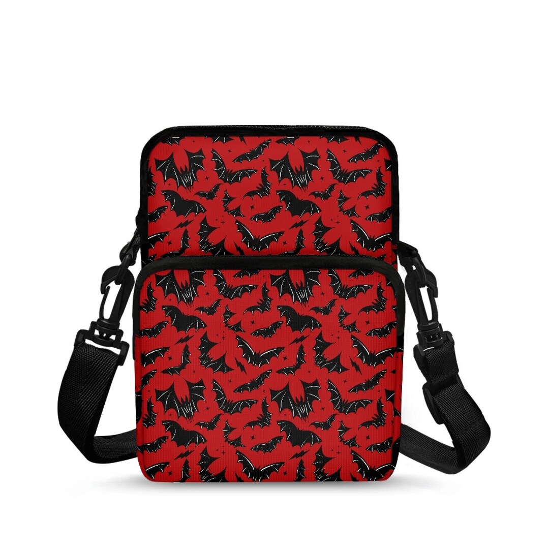 Goth Black Red Bat Purse, Gothic Bats Purse, Goth Bats Bag, Spooky ...