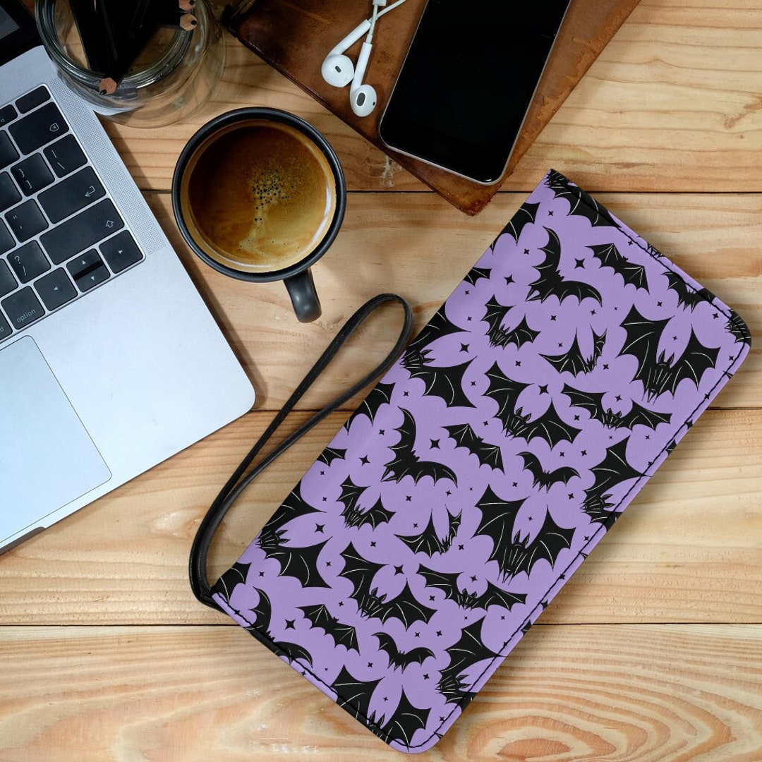 Gothic Bats Purple Wallet, Spooky Bats Wallet, Spooky Wallet, Spooky ...