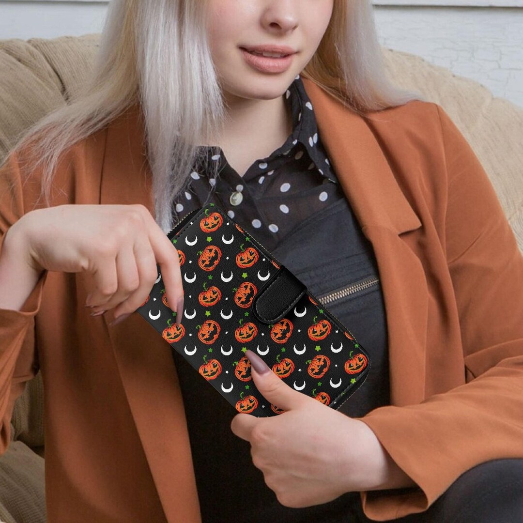 Spooky Halloween Wallet, Gothic Jack-o-lantern Halloween Wallet, Spooky ...