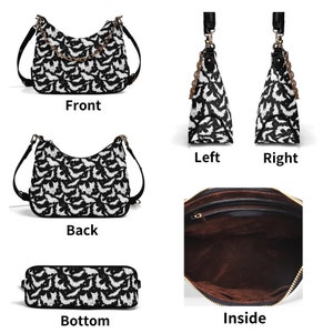 Gothic Bat Print Purse, Faux Leather Halloween Bag - Etsy