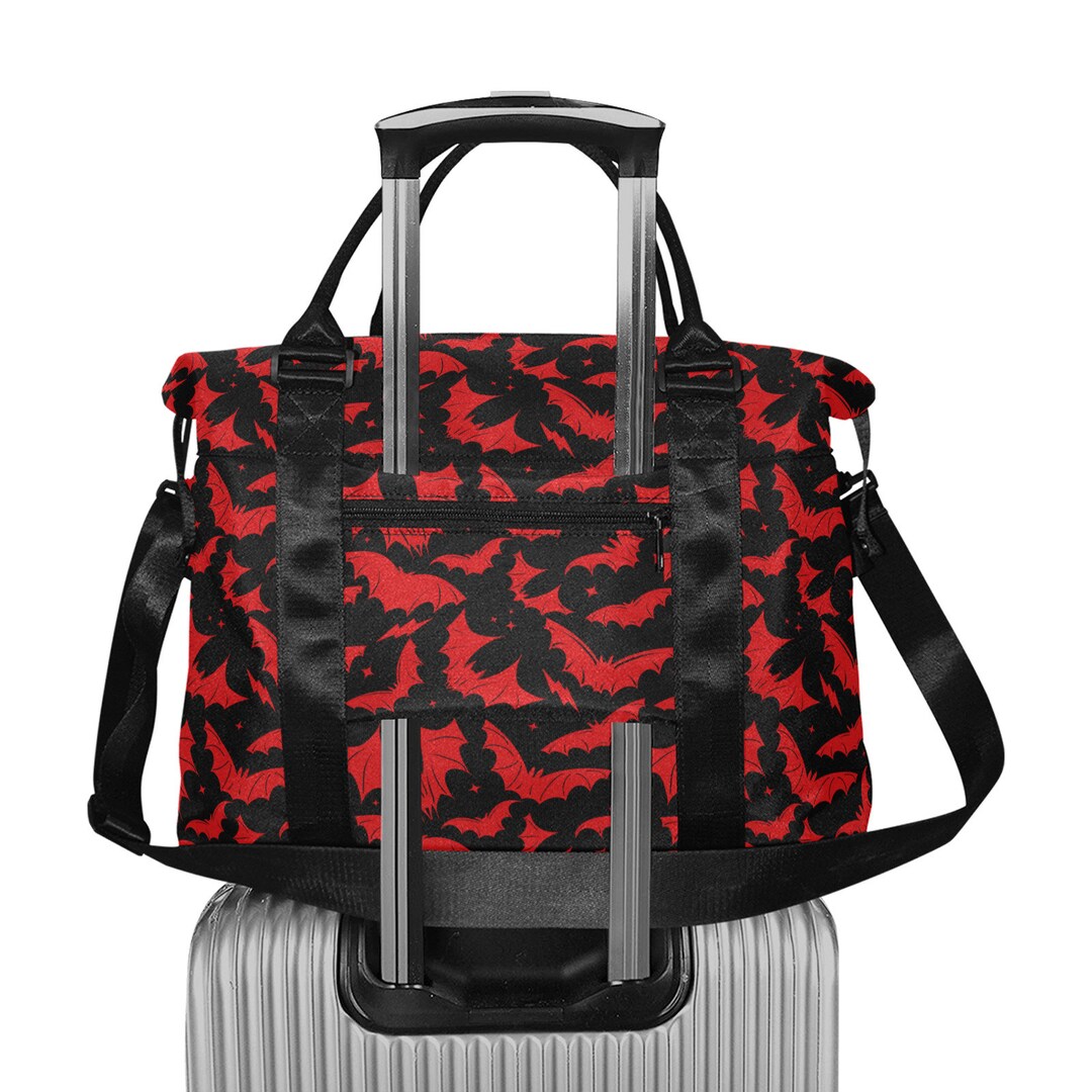 Gothic Bats Black Red Travel Bag Spooky Bats Travel Luggage Halloween ...