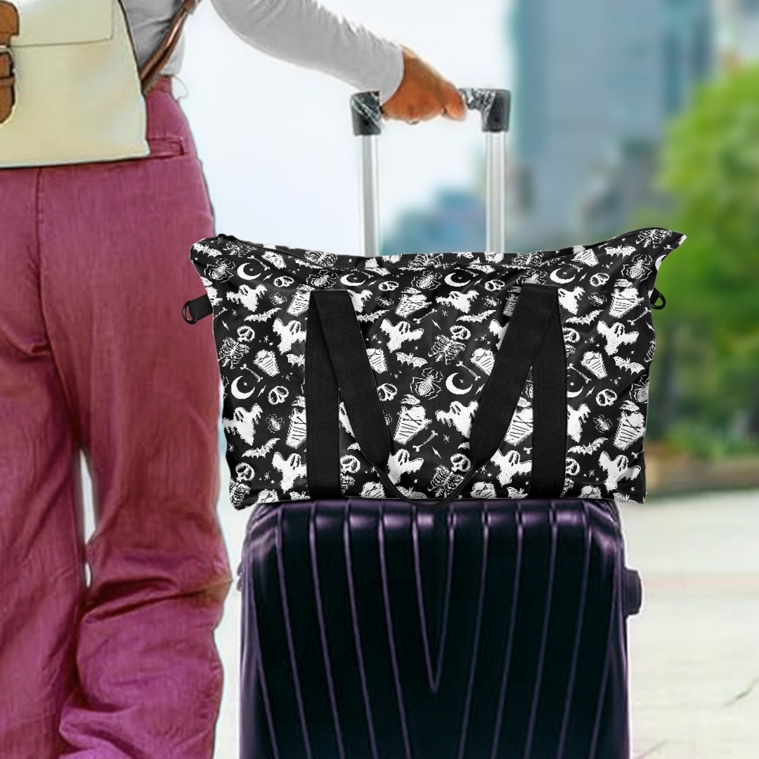 Spooky Cute Gothic Halloween Ghost Skeleton Skull Travel Bag, Spooky ...