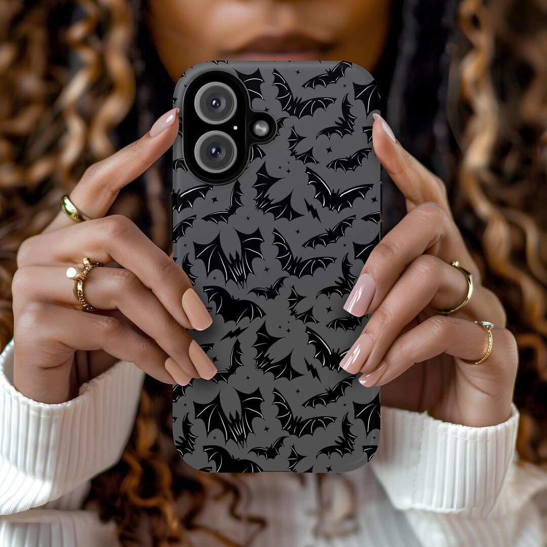 Dark Aesthetic Gothic Bats Phone Case, Spooky Bats Phone Case, Goth ...