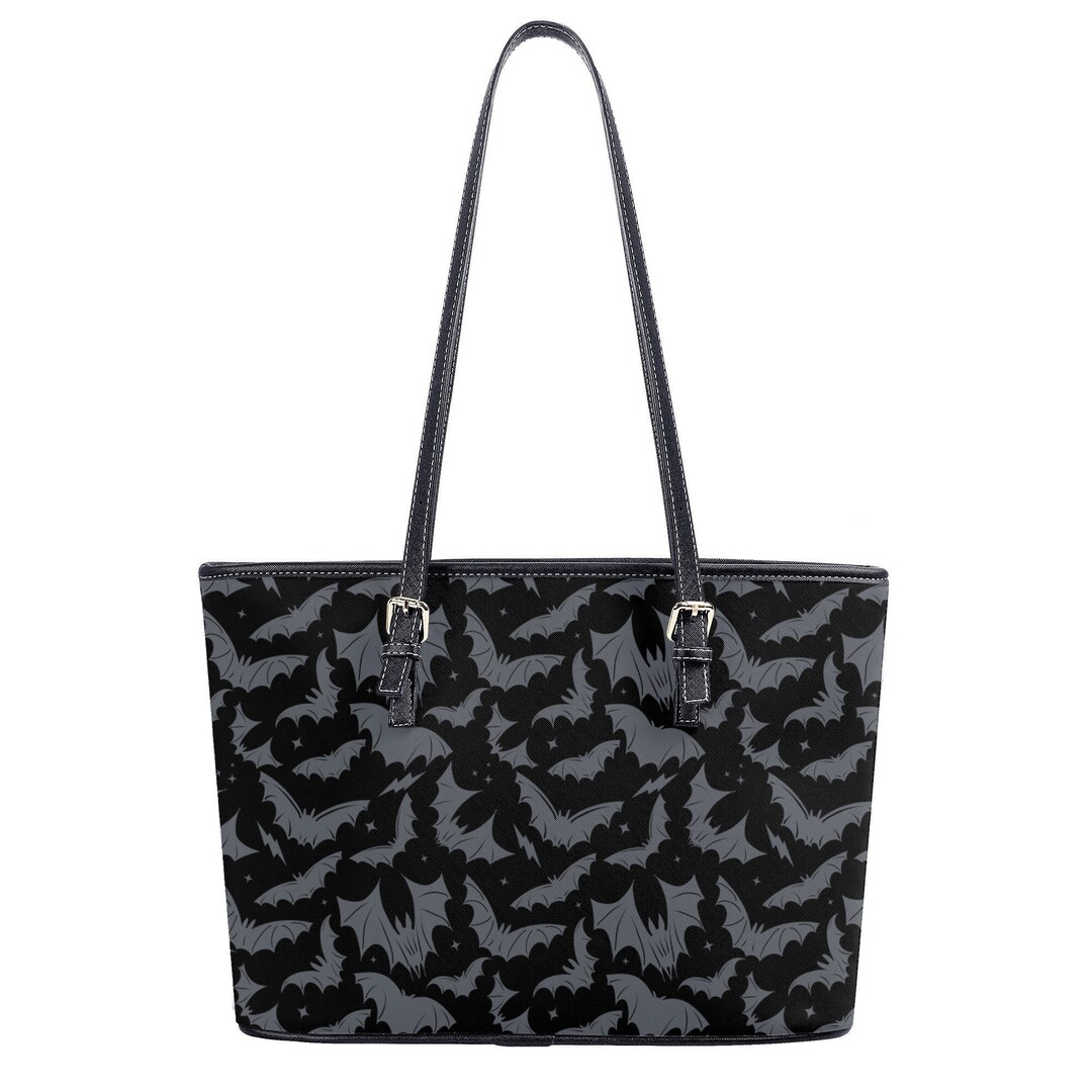 Halloween Bats Bag, Gothic Bats Tote Bag, Gothic Bats Faux Leather Tote ...