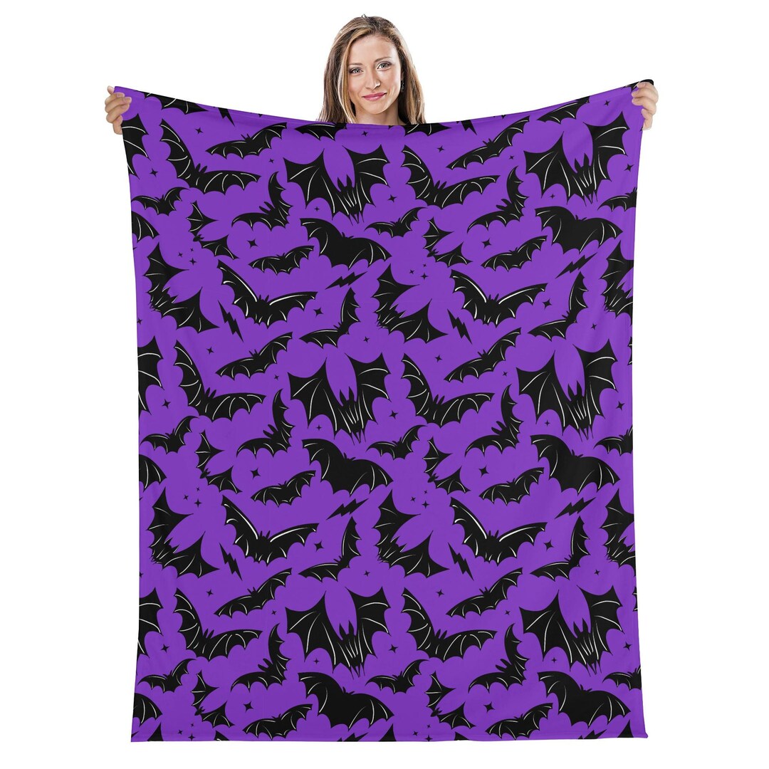 Spooky Bats Blanket, Gothic Bats Blanket, Goth Bat Fleece Blanket ...