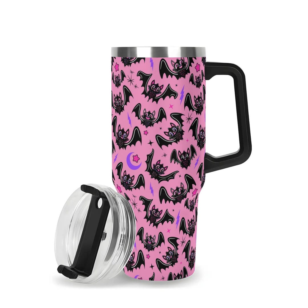 Spooky Cute Pastel Goth Halloween Bat 40 Oz 40 Ounce Travel Mug Tumbler ...