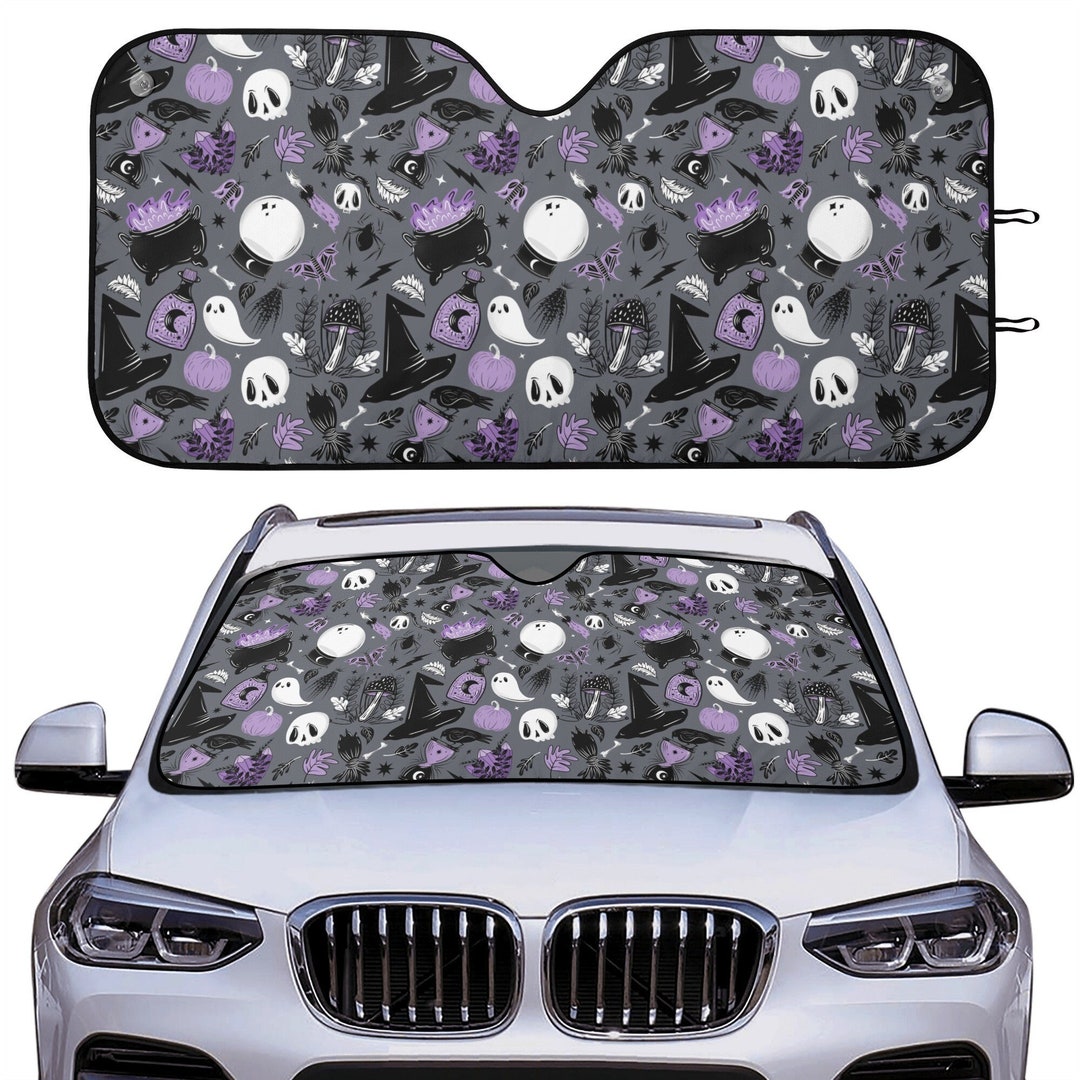 Witchy Cottagecore Car Sun Shade, Spooky Car Sun Shade, Witchcore Car ...
