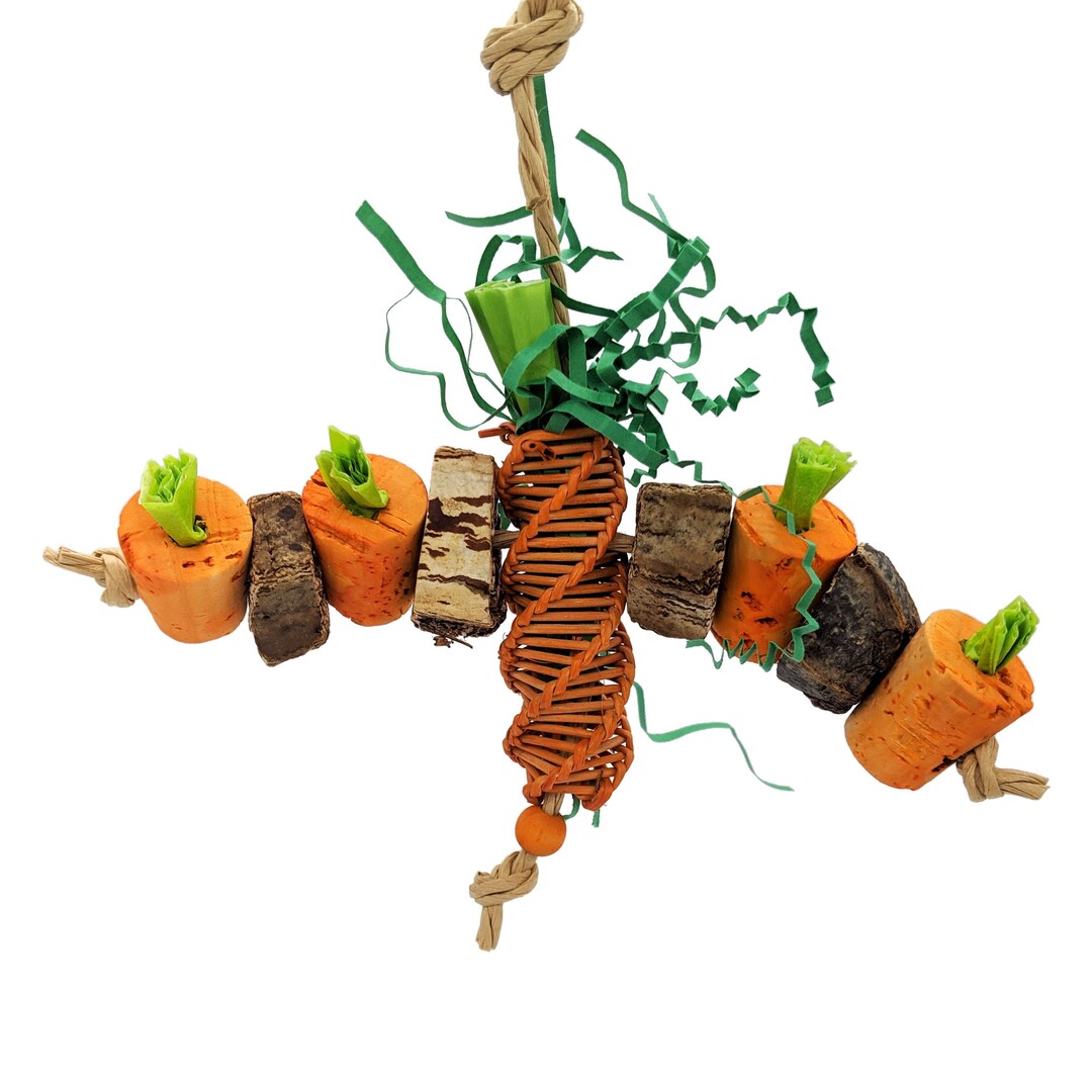 Carrot Patch Bird Toy: Cork, Mahogany, and Vine, Easter or Spring ...
