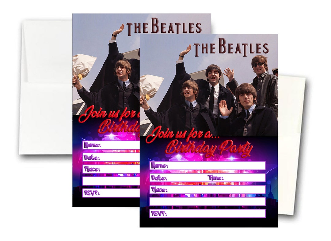 12 the Beatles Birthday Invitation Cards 1 - Etsy Canada
