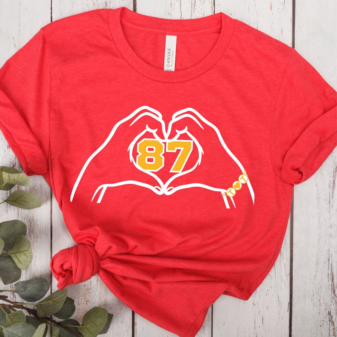 87 Heart Hands Tee Taylor Swift Travis Kelce Swifty Friendship Bracelet ...