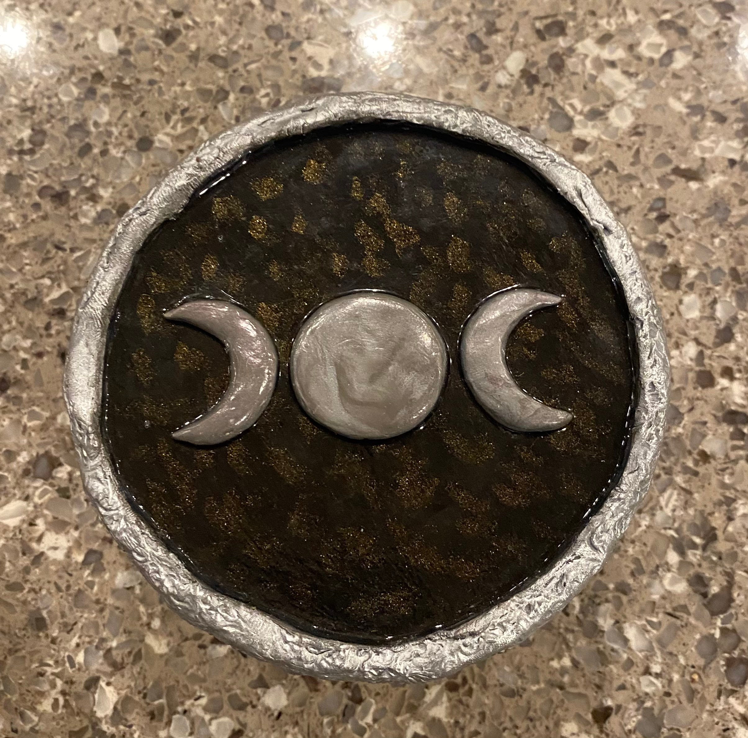Circular Altar Box Embellished With the Triple Moon Symbol Travel or at ...