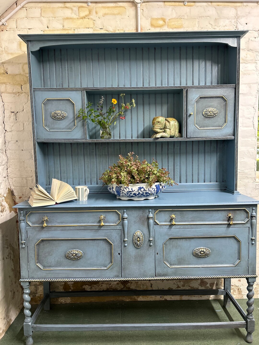 Blue Welsh Dresser / Painted Welsh Dresser/ Kitchen Storage/ Upcycled ...