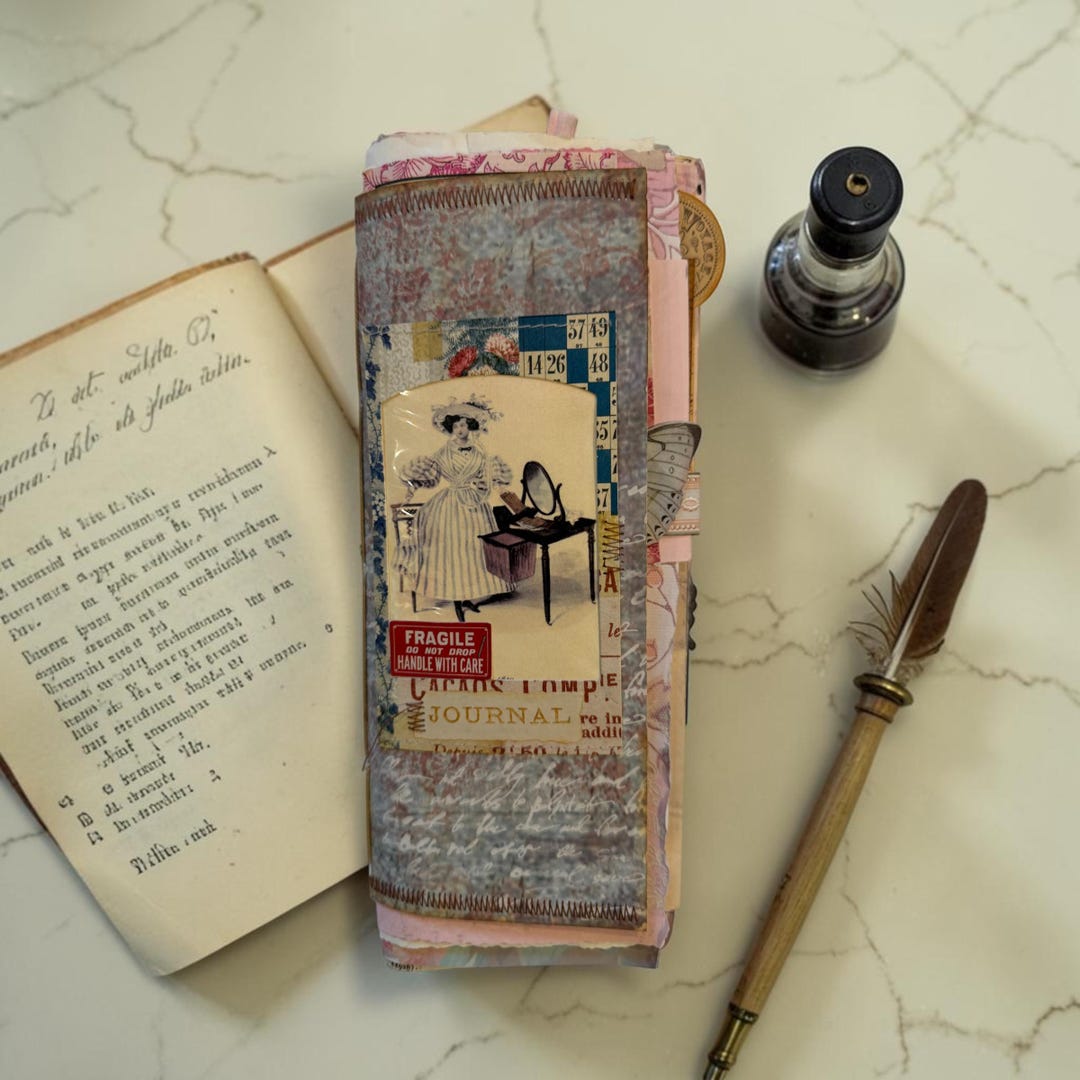 Victorian‑inspired Junk Journal • Handmade Vintage Ephemera Writing ...