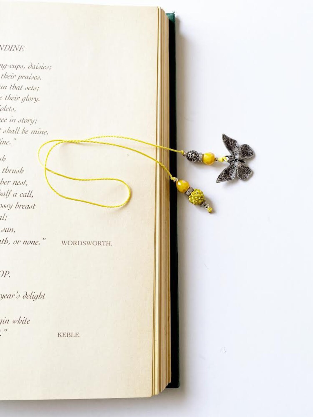 Yellow Butterfly Bookmark, Bookmark, Bookmark, Book Thong, String ...