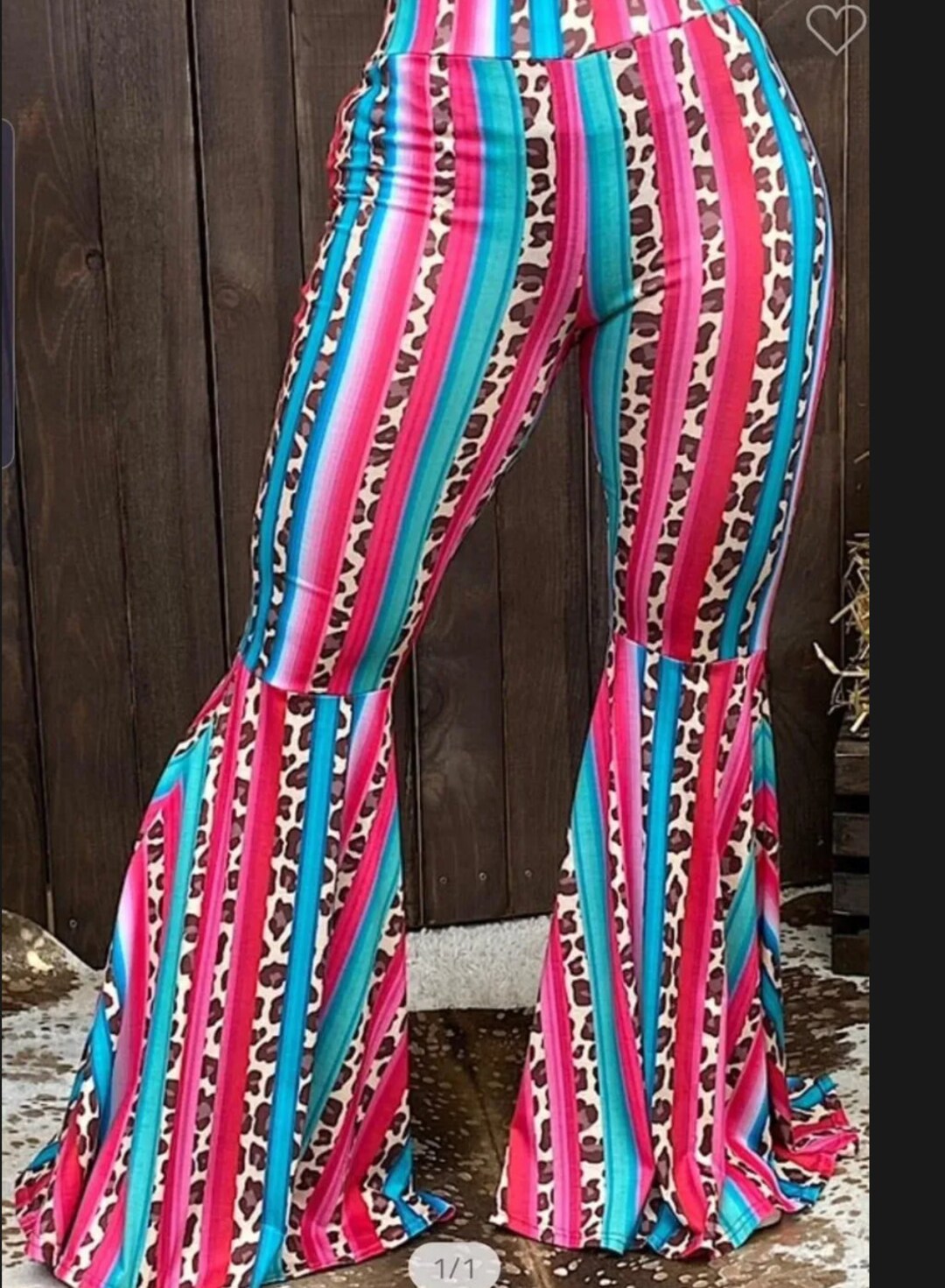 Serape Cheetah Bell Bottom Pants Size Large - Etsy