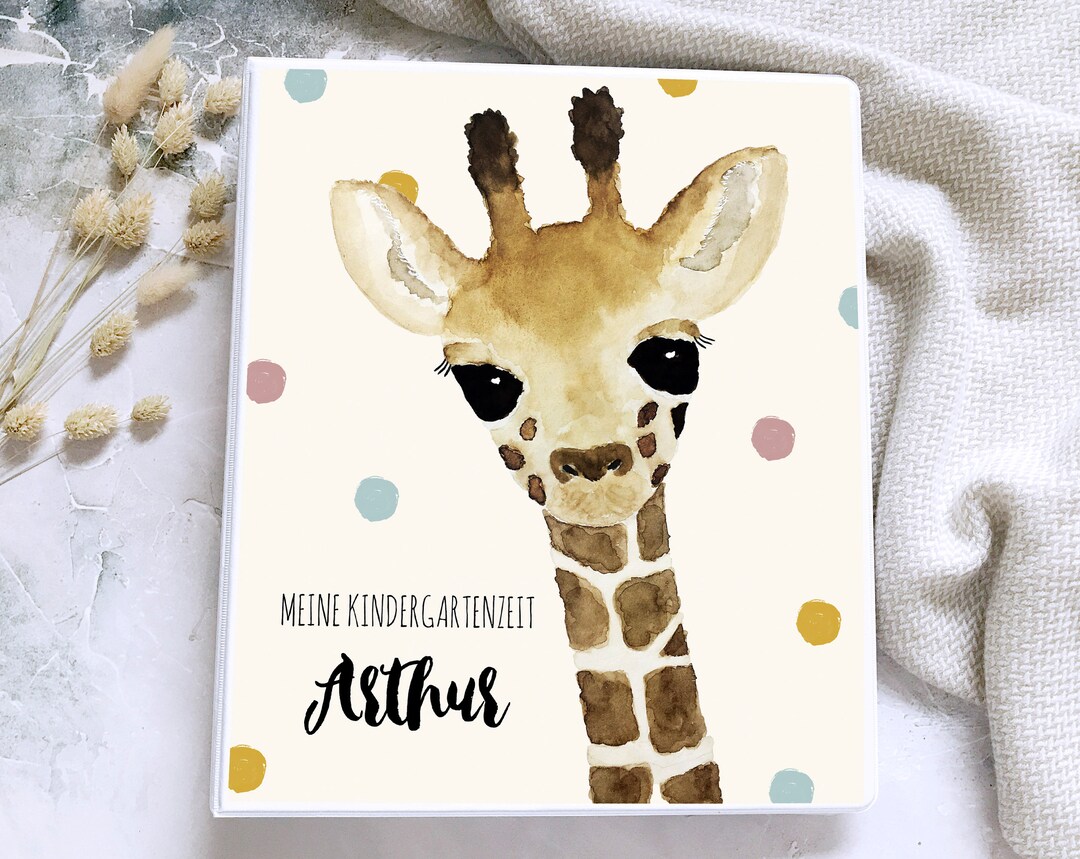 Giraffe Kindergarten Folder Boy Girl, Kindergarten Folder Personalized ...