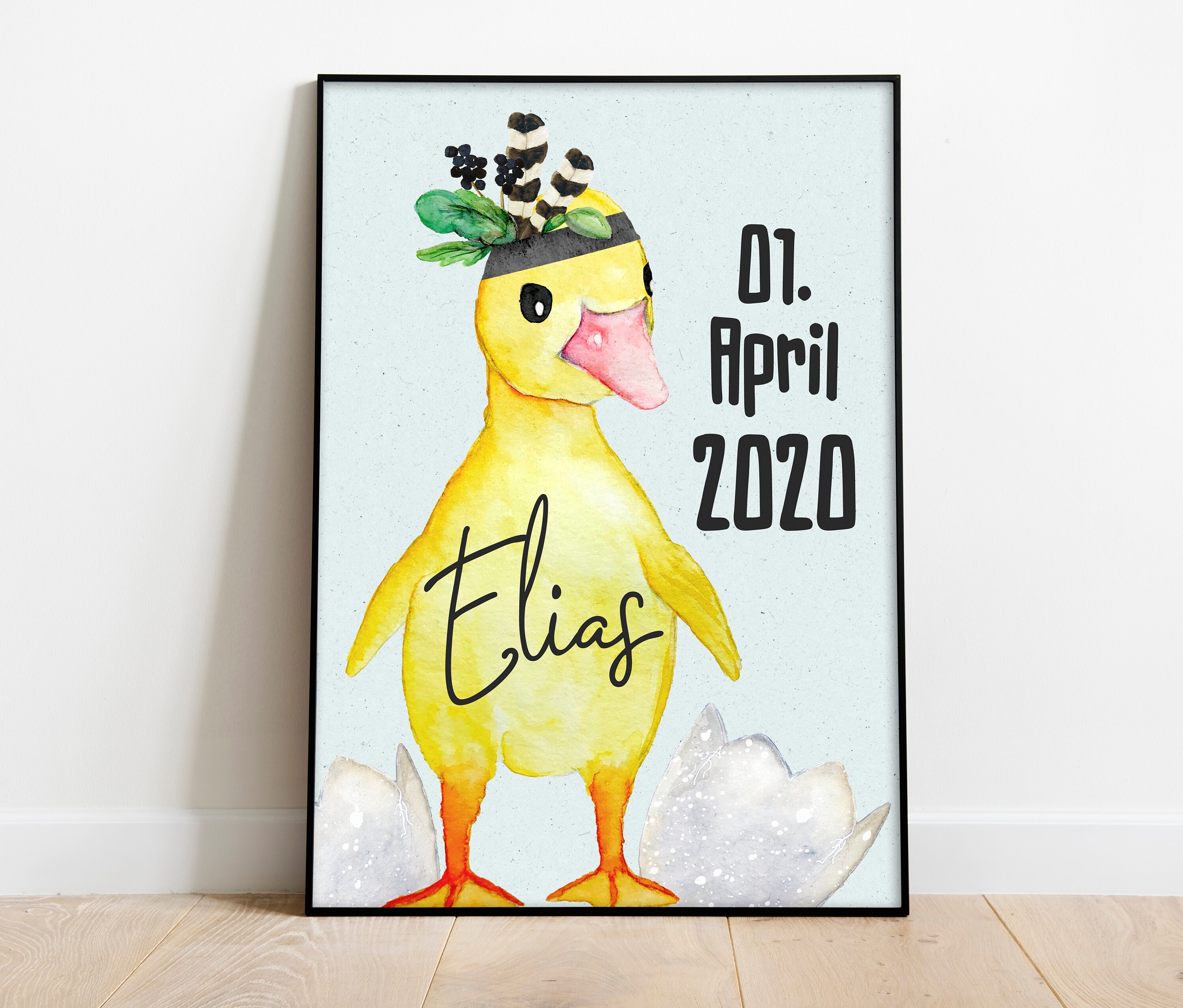 Poster mit Name Ente Junge Kinderzimmer Deko | Etsy