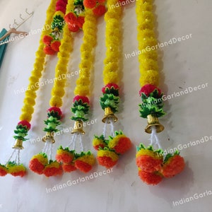 5 Strings of Marigold Flower String Indian Flower Garland Indian ...