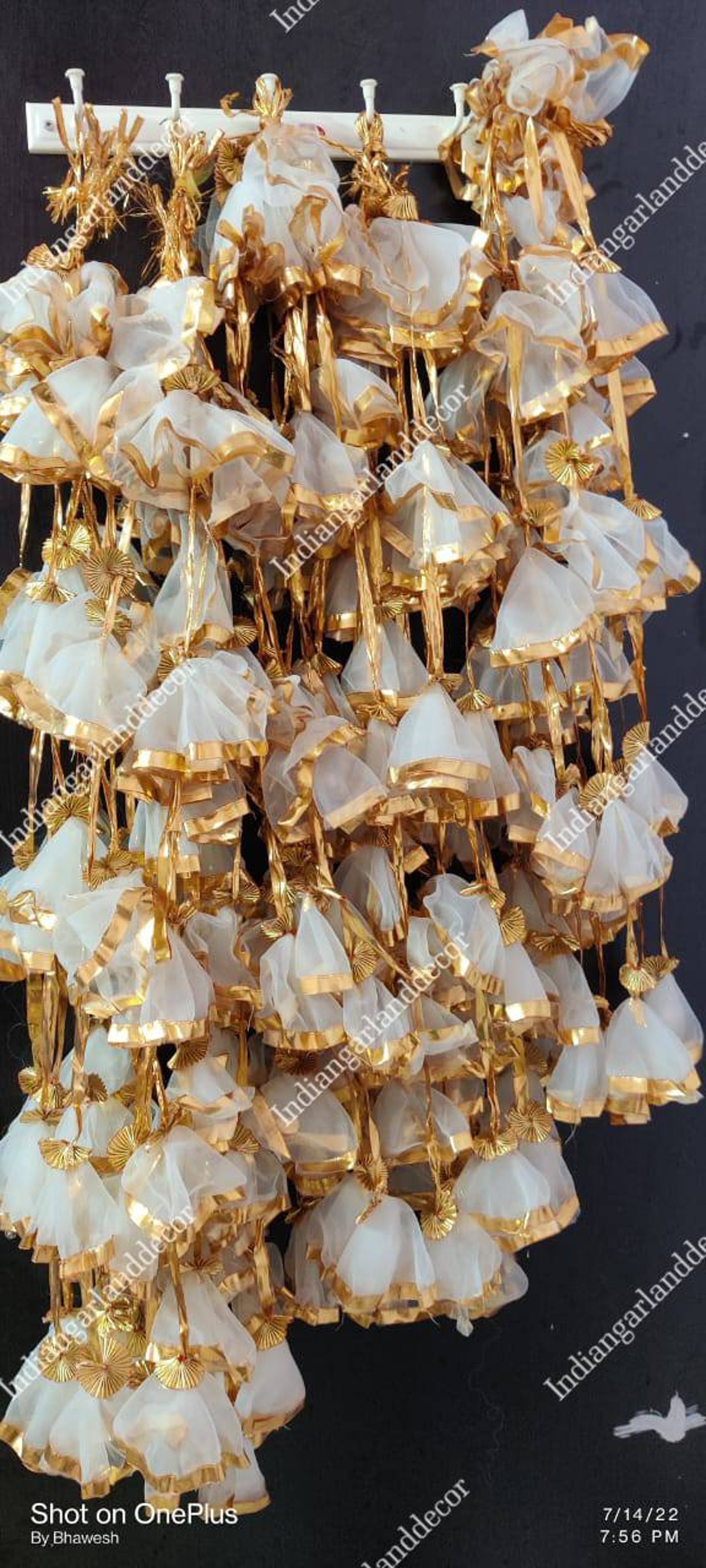 50 Strings of Net Fabric Colorful Tassel With Gota Lace Flower - Etsy