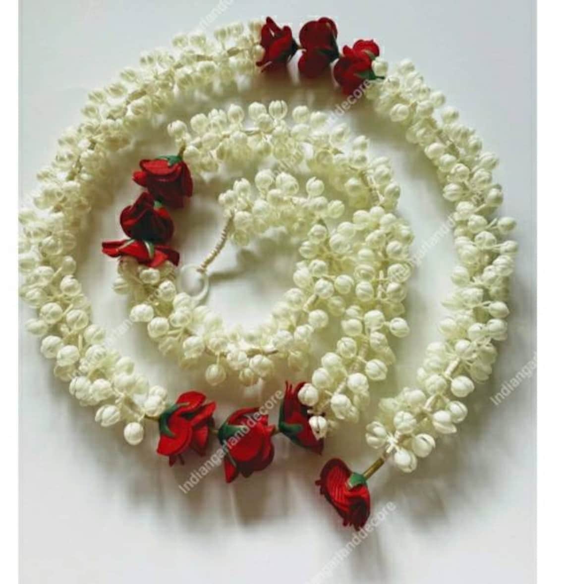 White Beautiful Mogra Strings of Indian Flower Garland Indian | Etsy