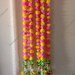 5 Strings of Artificial Pink Yellow Marigold Flower String With Bells ...