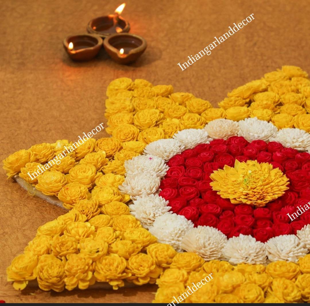 Beautiful Artificial Solawood Flower Rangoli Floral Handmade ...