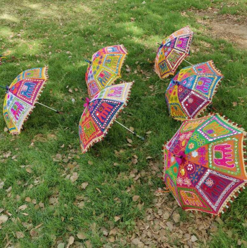 5 Pieces Lot Traditional Design Indian Wedding Umbrella Decoration ...