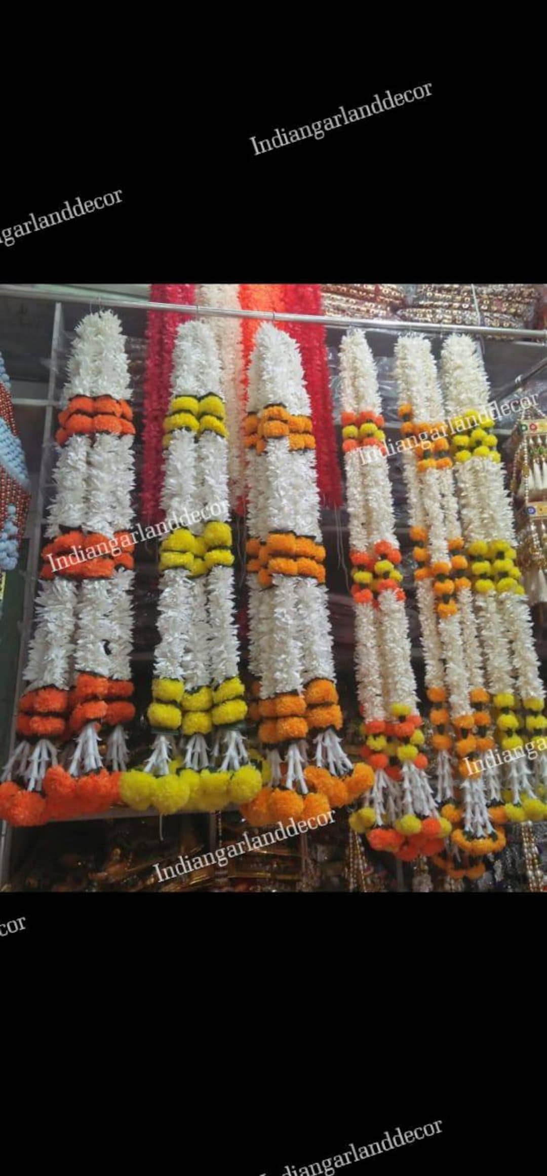 5 Piece Lot Jasmine Strings of Indian Flower Garland Indian Decoration ...