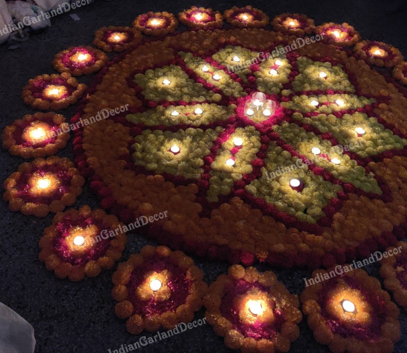 Beautiful Artificial Flower Rangoli Floral Handmade - Etsy