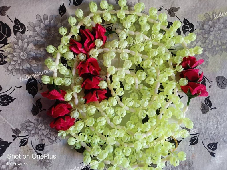 5 Strings Mogra and Rose Strings of Indian Flower Garland - Etsy