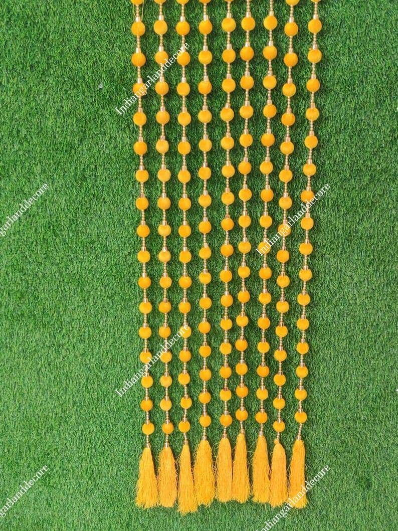 3 Feet Length Velvet Fabric Balls Colorful Silk Tassel Strings - Etsy