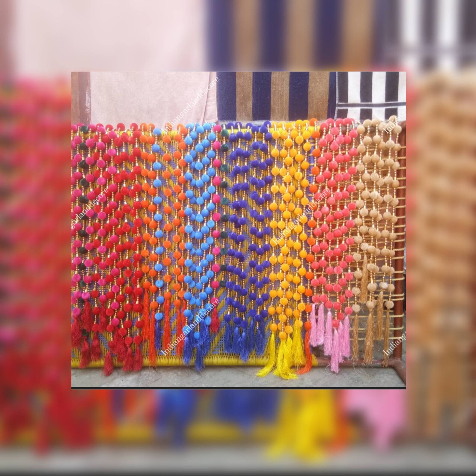 3 Feet Length Velvet Fabric Balls Colorful Silk Tassel Strings - Etsy