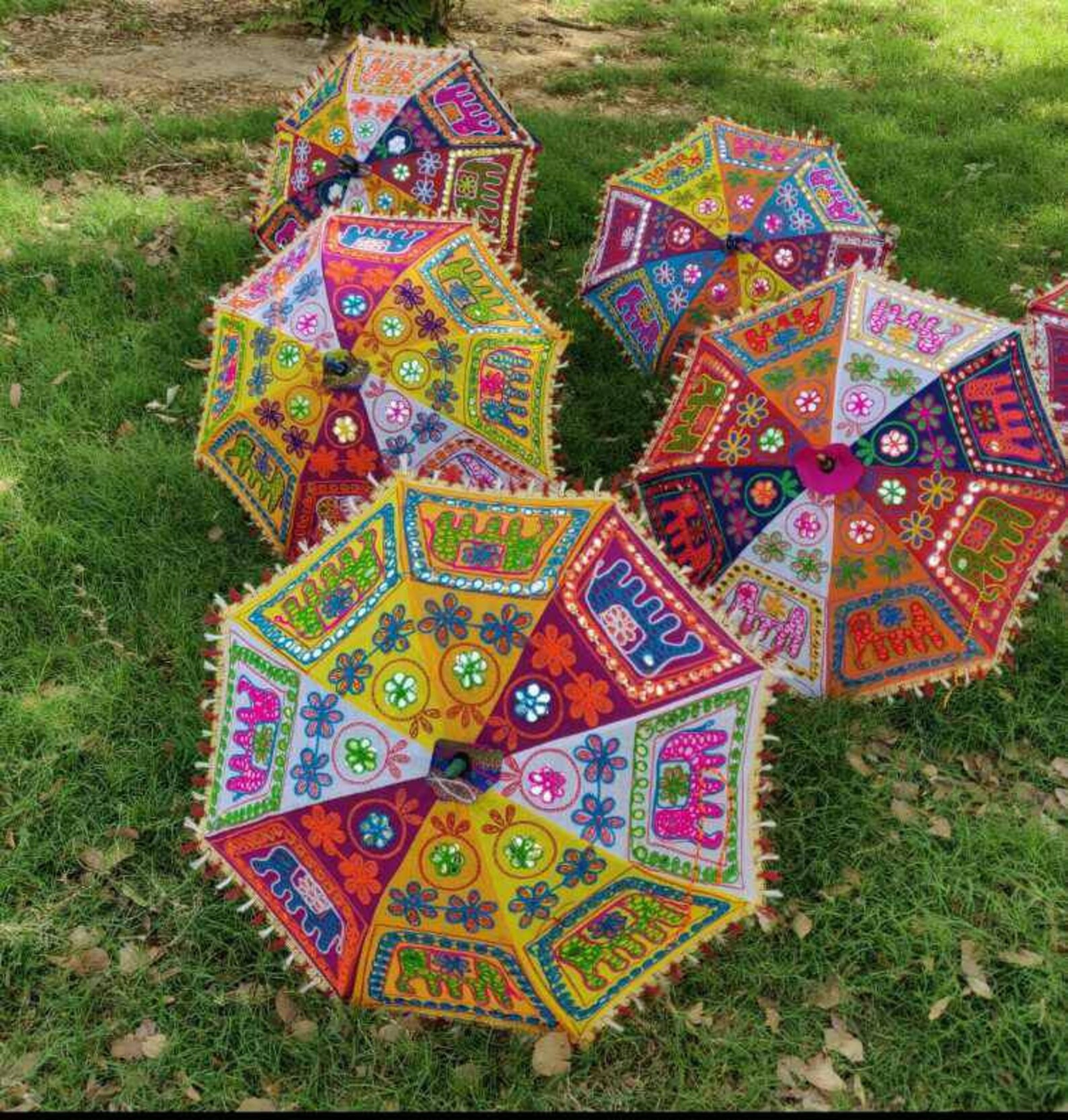 5 Pieces Lot Traditional Design Indian Wedding Umbrella Decoration ...