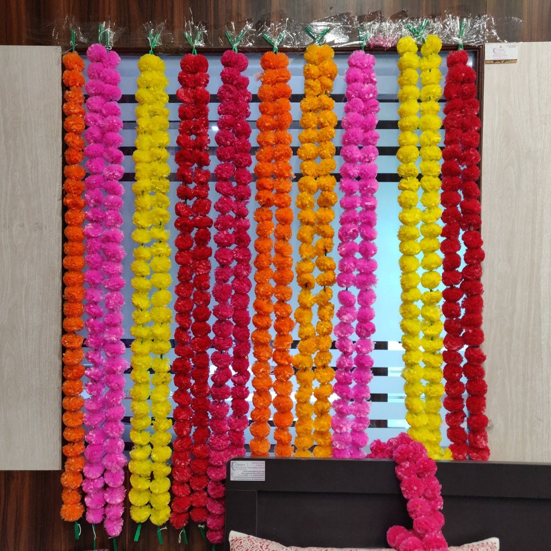Express Shipping 50 Strings of Indian Flower Garland Indian Decoration ...