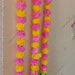 5 Strings of Artificial Pink Yellow Marigold Flower String With Bells ...