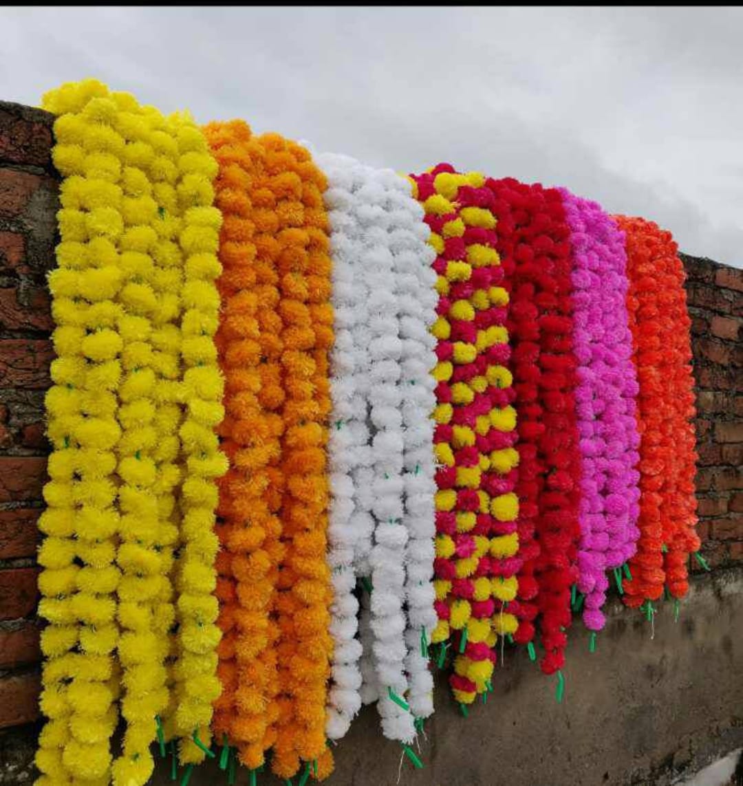 Express Shipping 20 Strings of Indian Flower Garland Indian Decoration ...