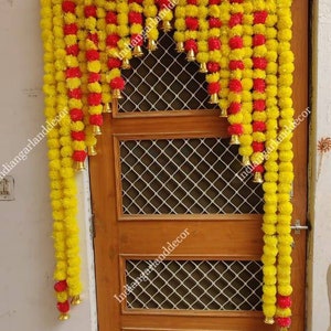 10 Feet Artificial Flower Door Toran Blossom Handmade Marigold Strings ...
