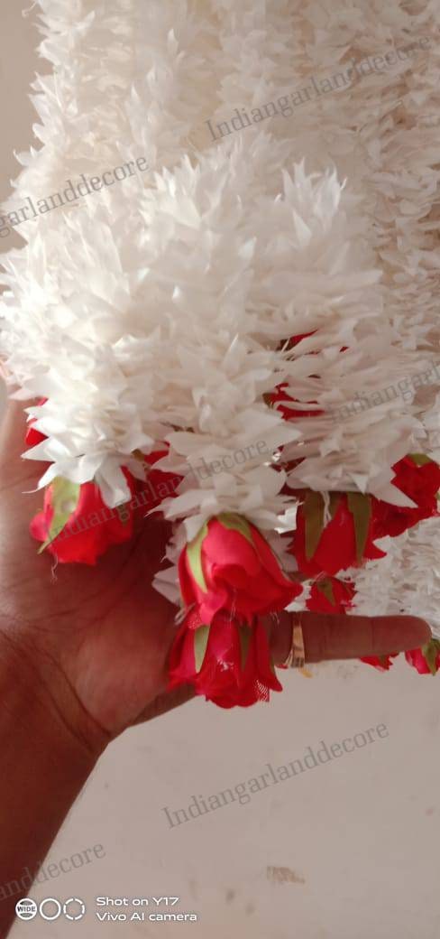 Artificial Jasmine Strings Flower Garland With Roses Indian | Etsy