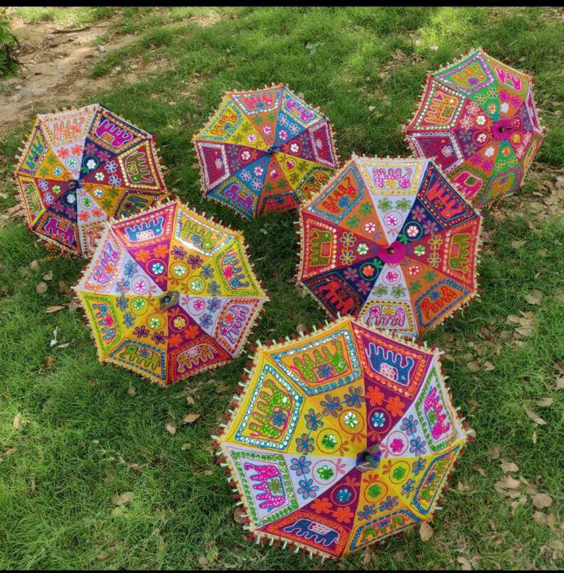 10 Pieces Lot Traditional Design Indian Wedding Umbrella Decoration ...