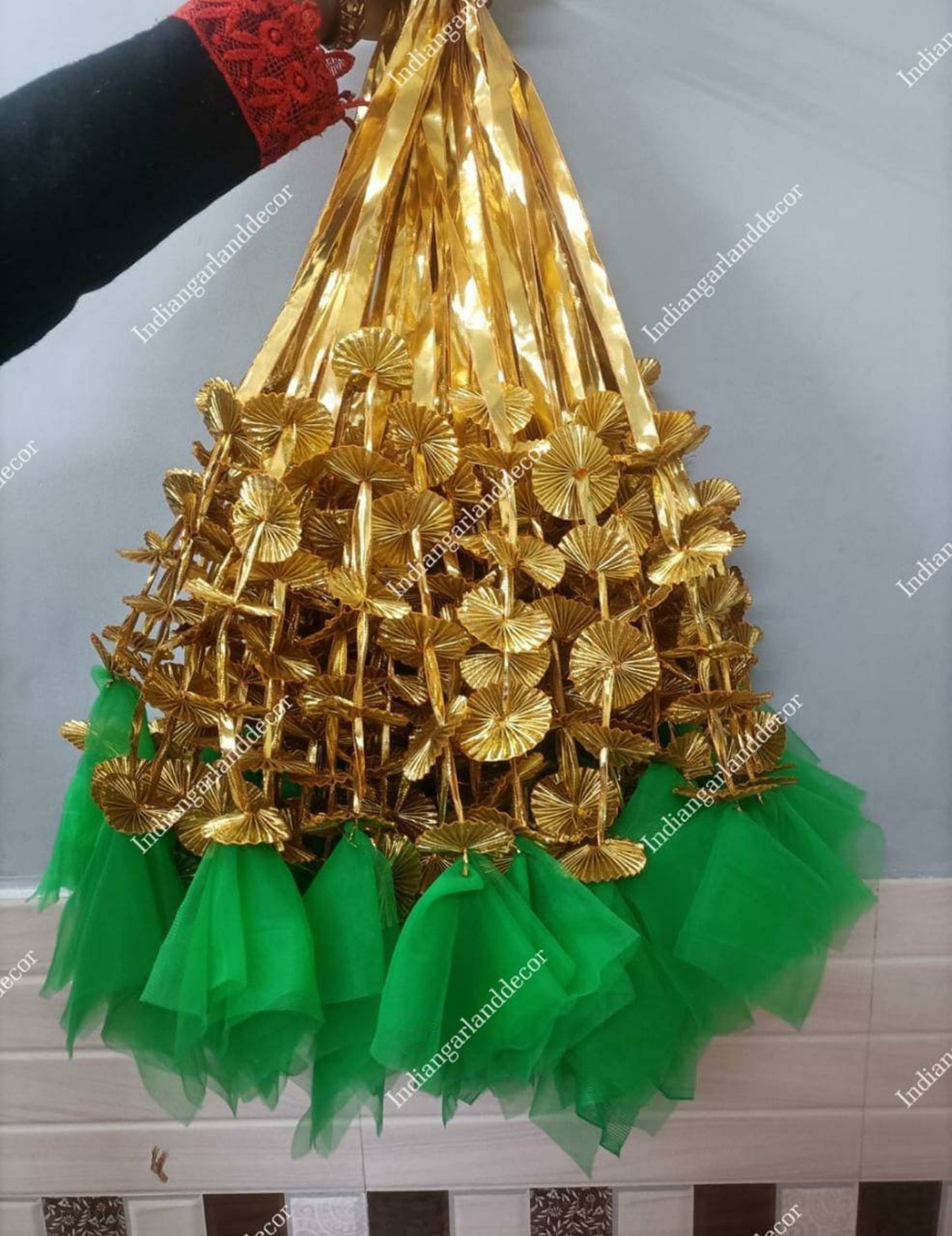 50 Bunches of Gota Flower Bunches With Colorful Fabric Tassels Indian ...