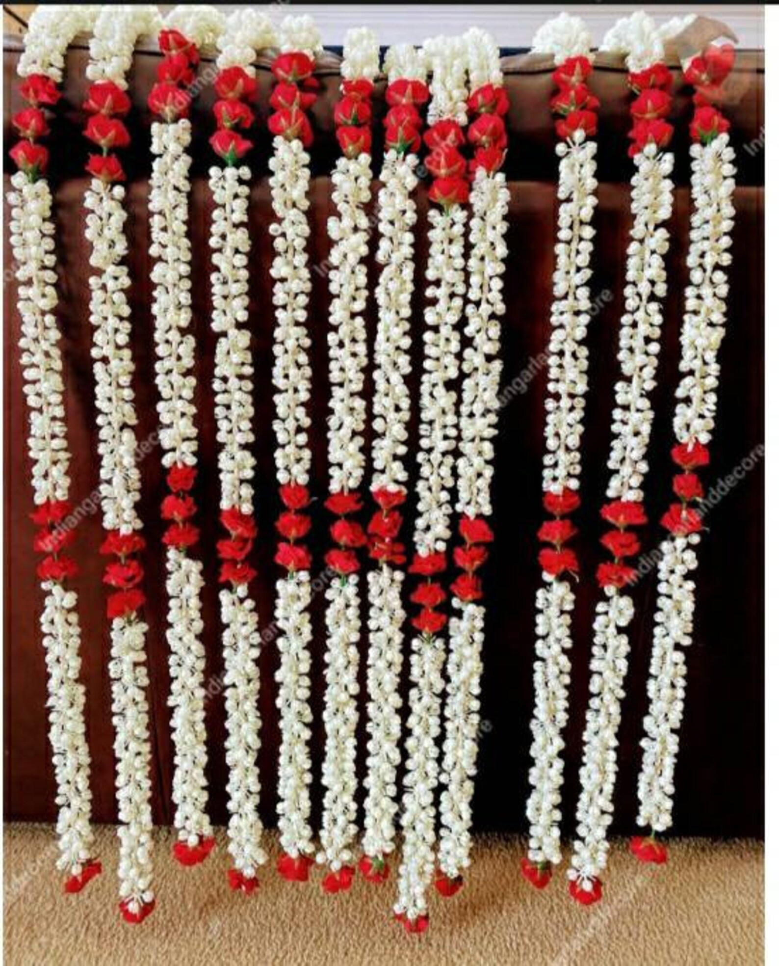 White Beautiful Mogra Strings of Indian Flower Garland Indian | Etsy