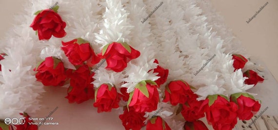 Artificial Jasmine Strings Flower Garland With Roses Indian | Etsy