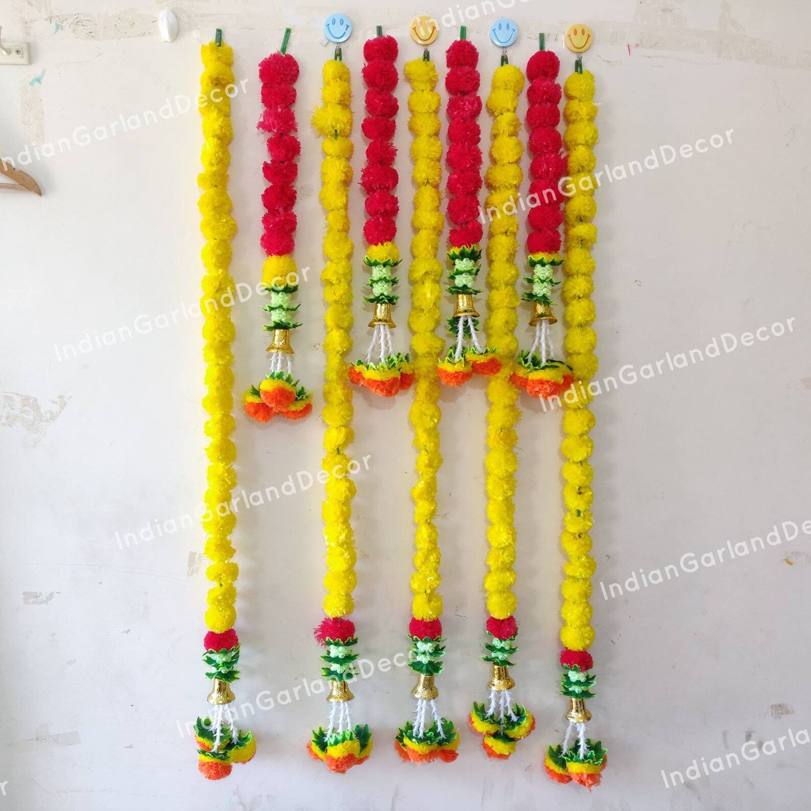 5 Strings of Marigold Flower String Indian Flower Garland Indian ...
