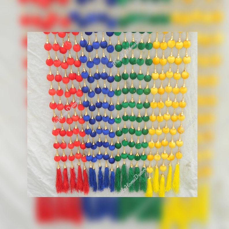 3 Feet Length Velvet Fabric Balls Colorful Silk Tassel Strings - Etsy